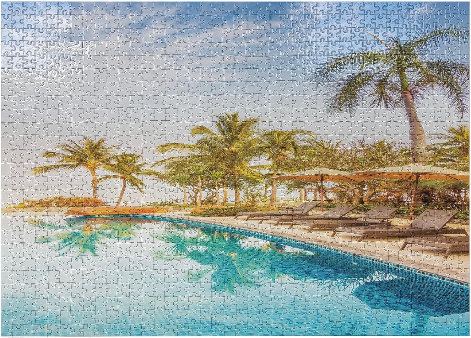 Landscape Aerial View of a Poolside Exotic Island Vacation Times Summer ...