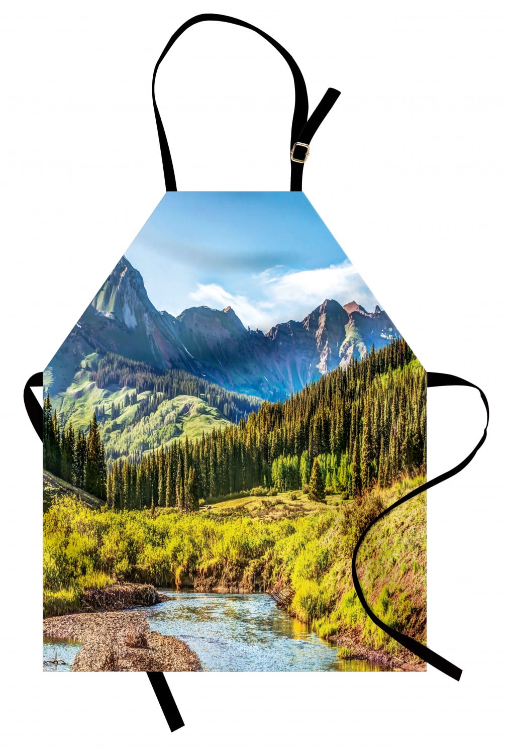 Landscape Apron Mountain Vista Thick Forest Trees Mountain Flowing ...