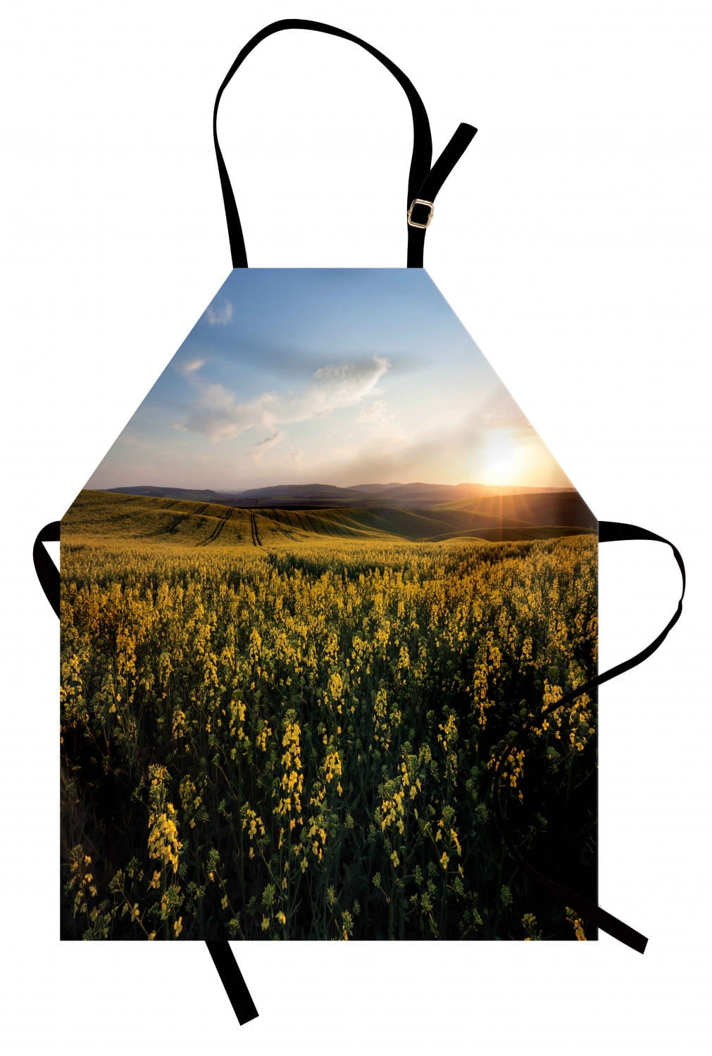 Landscape Apron Scenic View Sunset Flower Field Spring Countryside ...