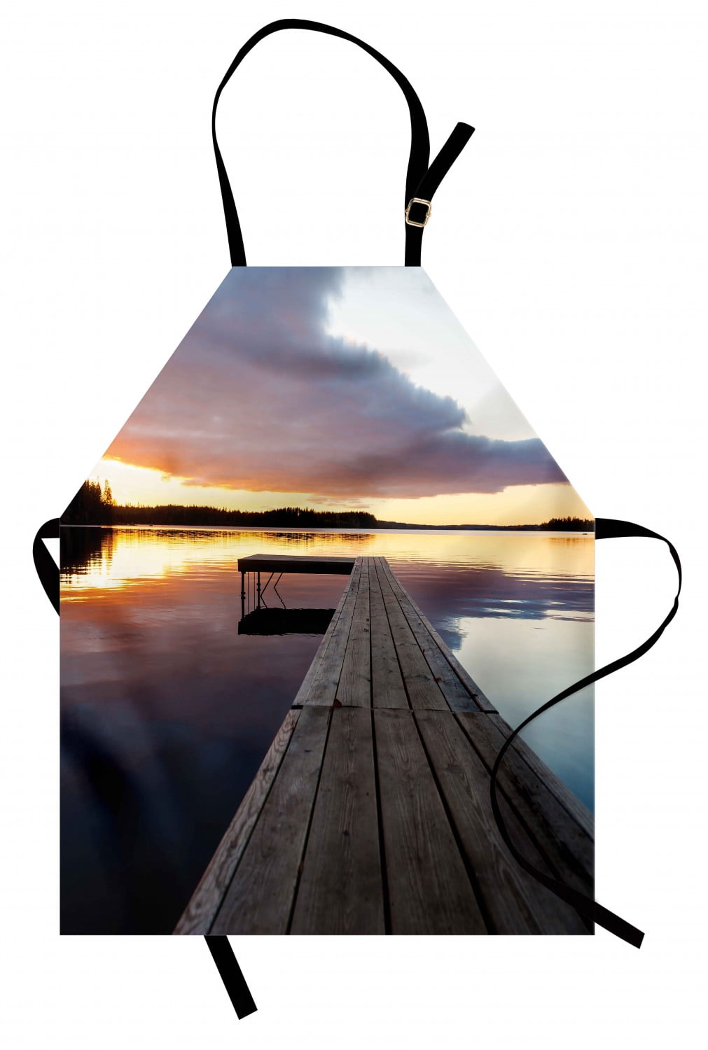 Landscape Apron Serenity Relaxing Themed Port Pier Wooden Rustic Image ...