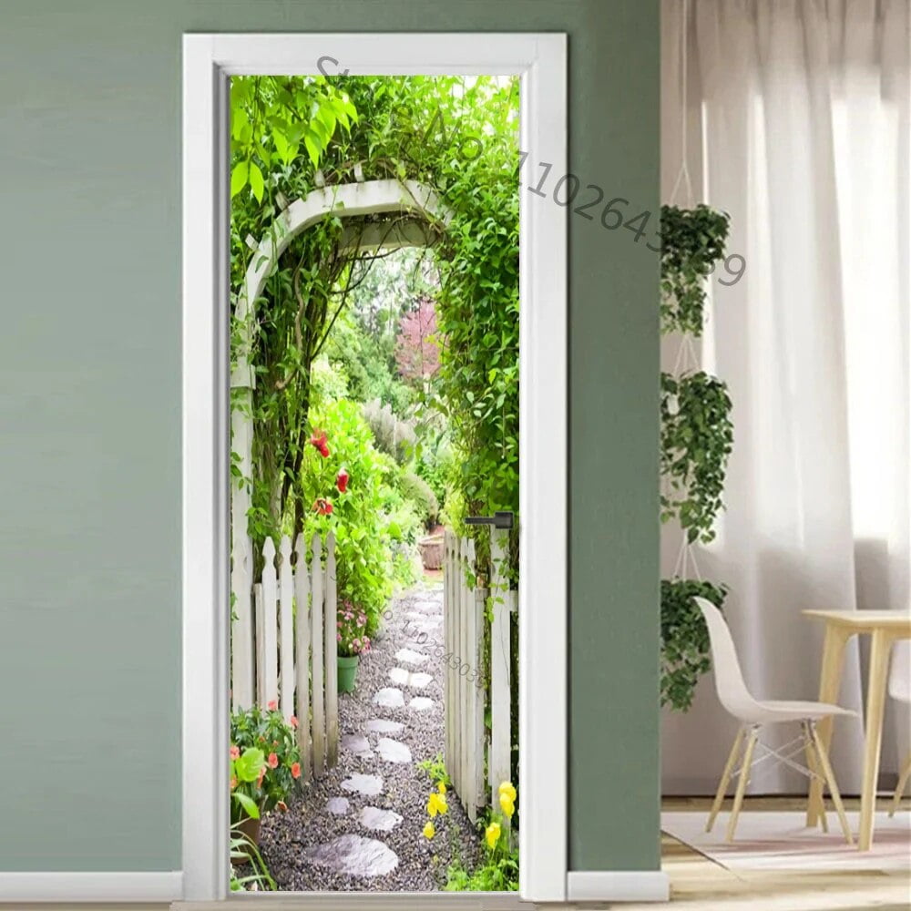 Landscape Arch Door Stickers 3D Removable Self Adhesive Sticker Natural ...