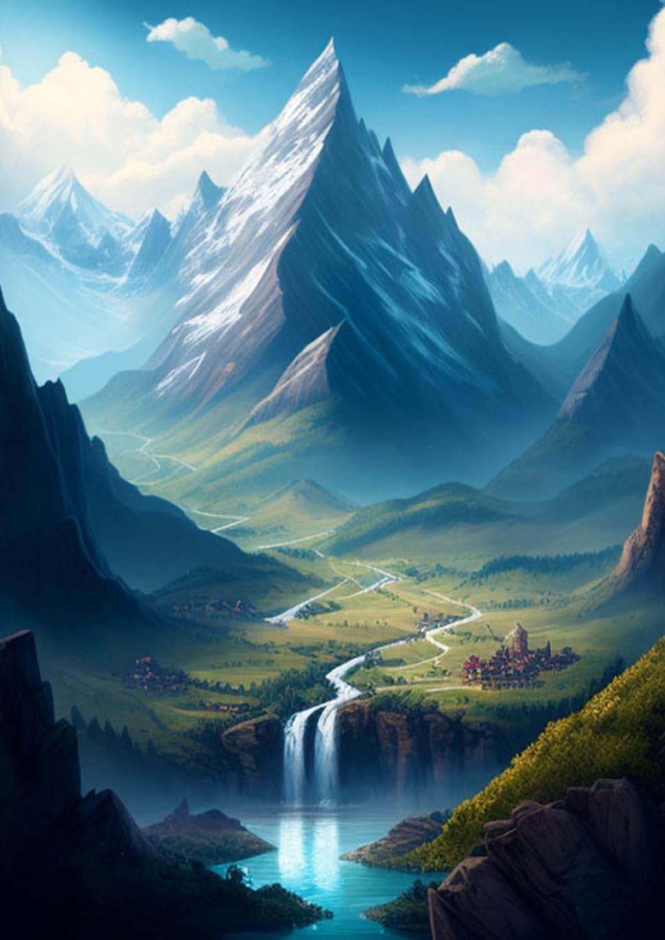 Landscape Art Jigsaw Puzzle,Mountain Flowing Water Puzzles for Adults ...