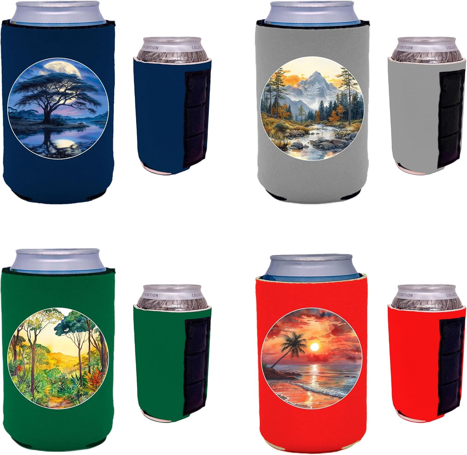 Landscape Artistic Outdoor Designs Magnetic Can Coolie 4 Pack Set (1 ea ...