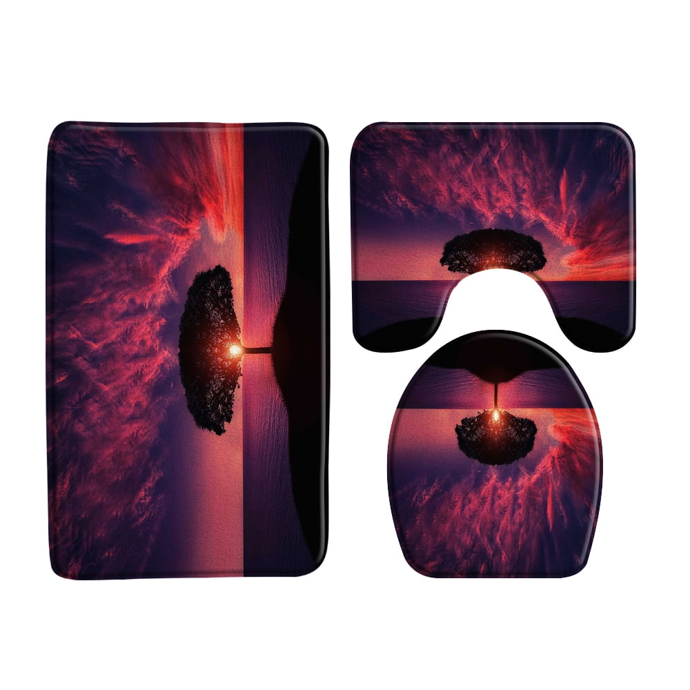 Landscape Bath Mat 3 Set ANti-Slip Shower Bathroom Rug Entrance Door ...