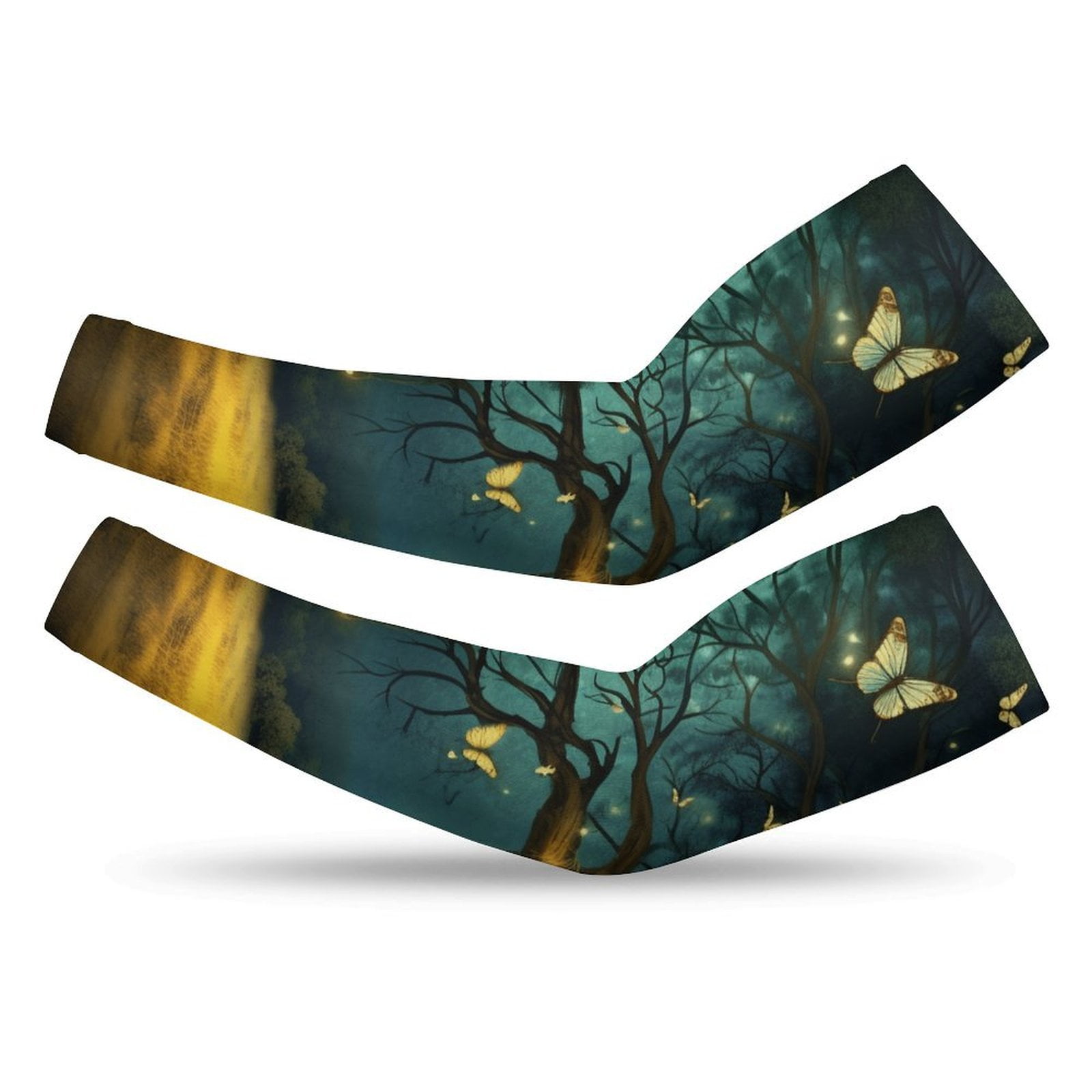Landscape Butterfly Cooling Arm Sleeves For Men & Women Sunscreen Arm ...