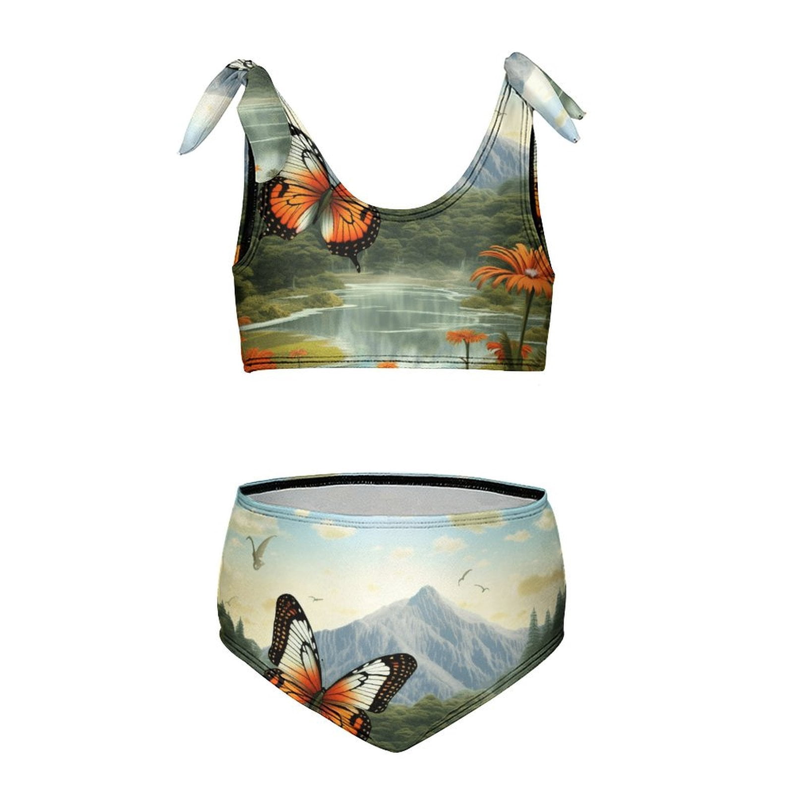 Landscape Butterfly Girls' 2-Piece Tankini Swimsuit - Walmart.com