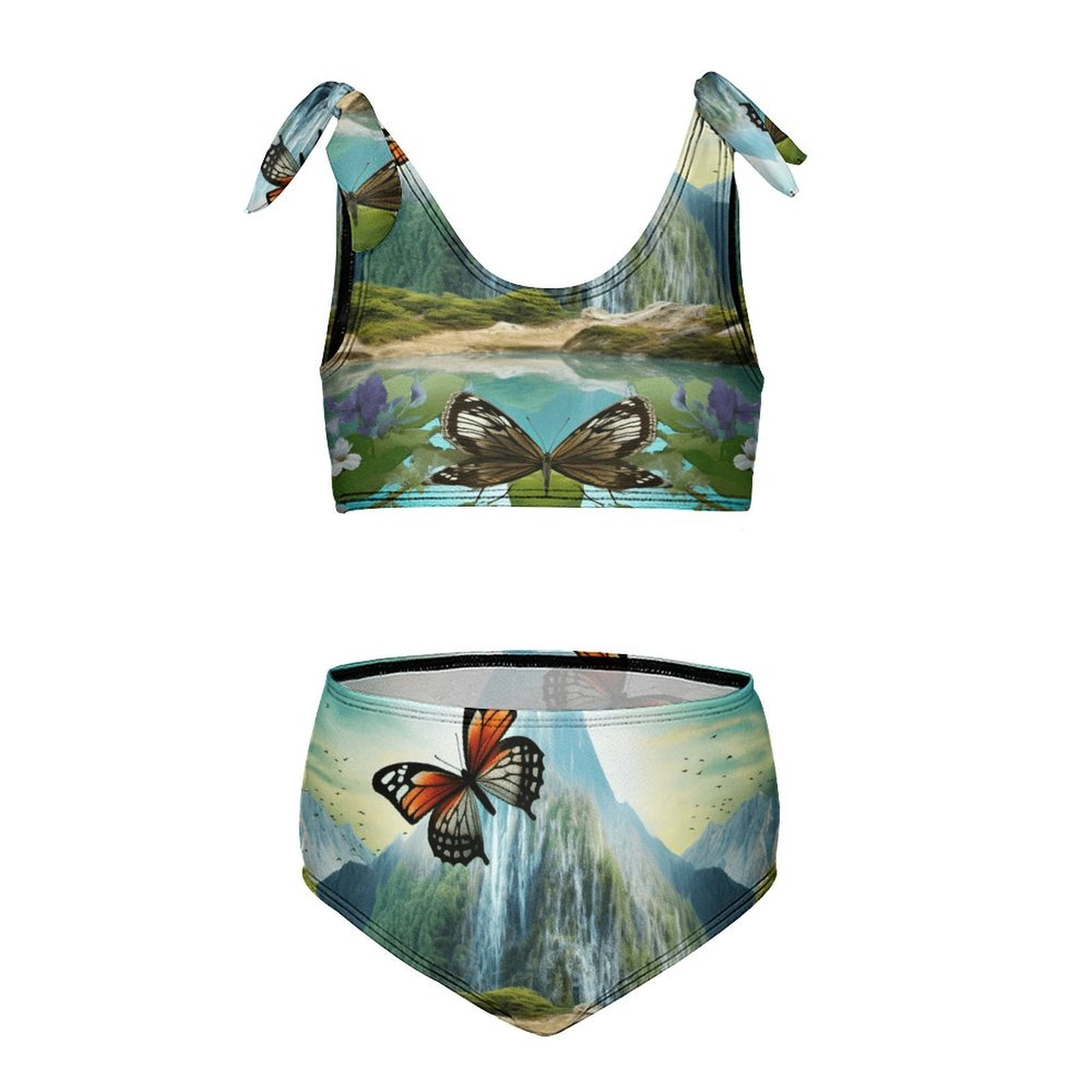 Landscape Butterfly Girls' 2-Piece Tankini Swimsuit - Walmart.com