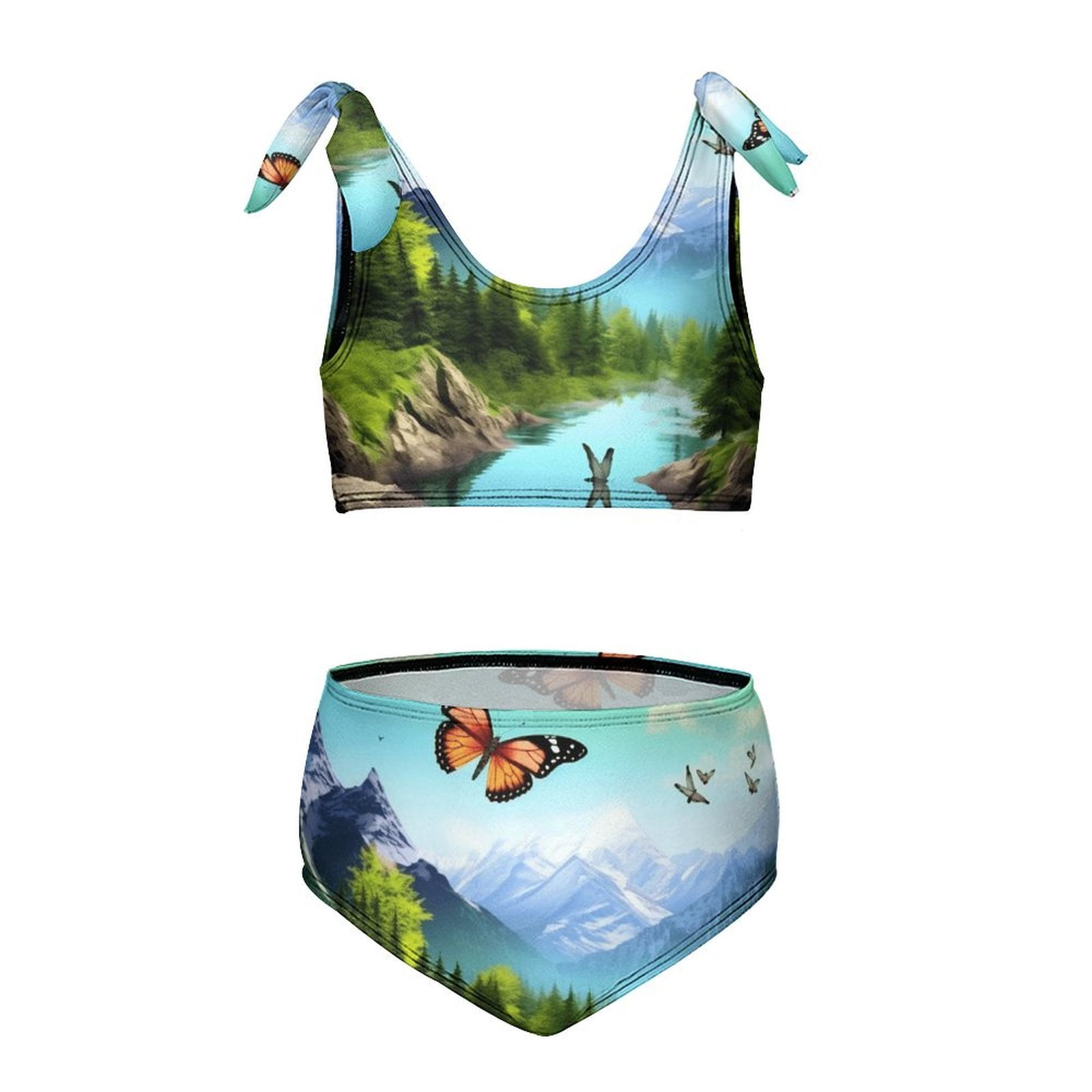 Landscape Butterfly Girls' 2-Piece Tankini Swimsuit - Walmart.com