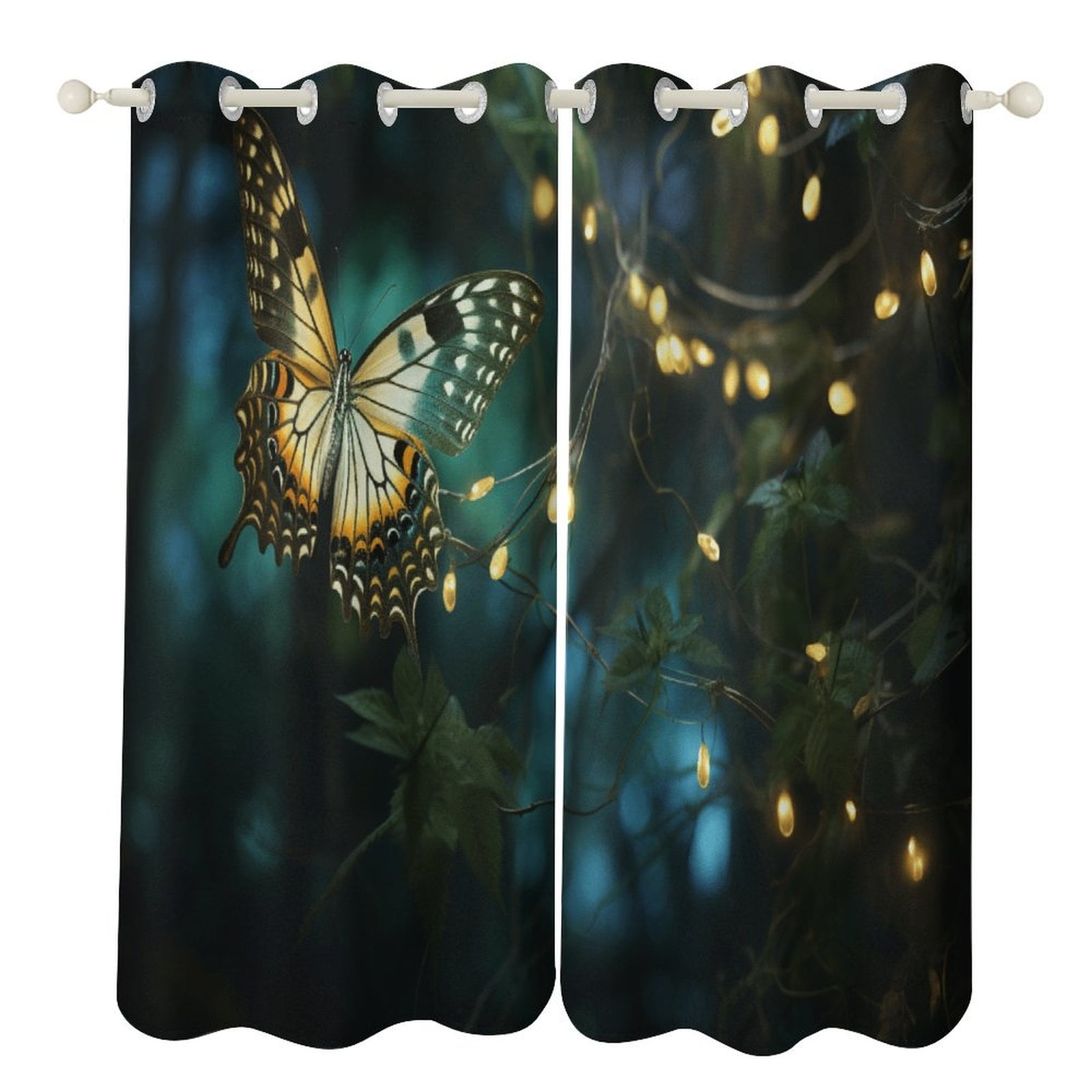 Landscape Butterfly Modern Window for Living Room Curtains for Child ...