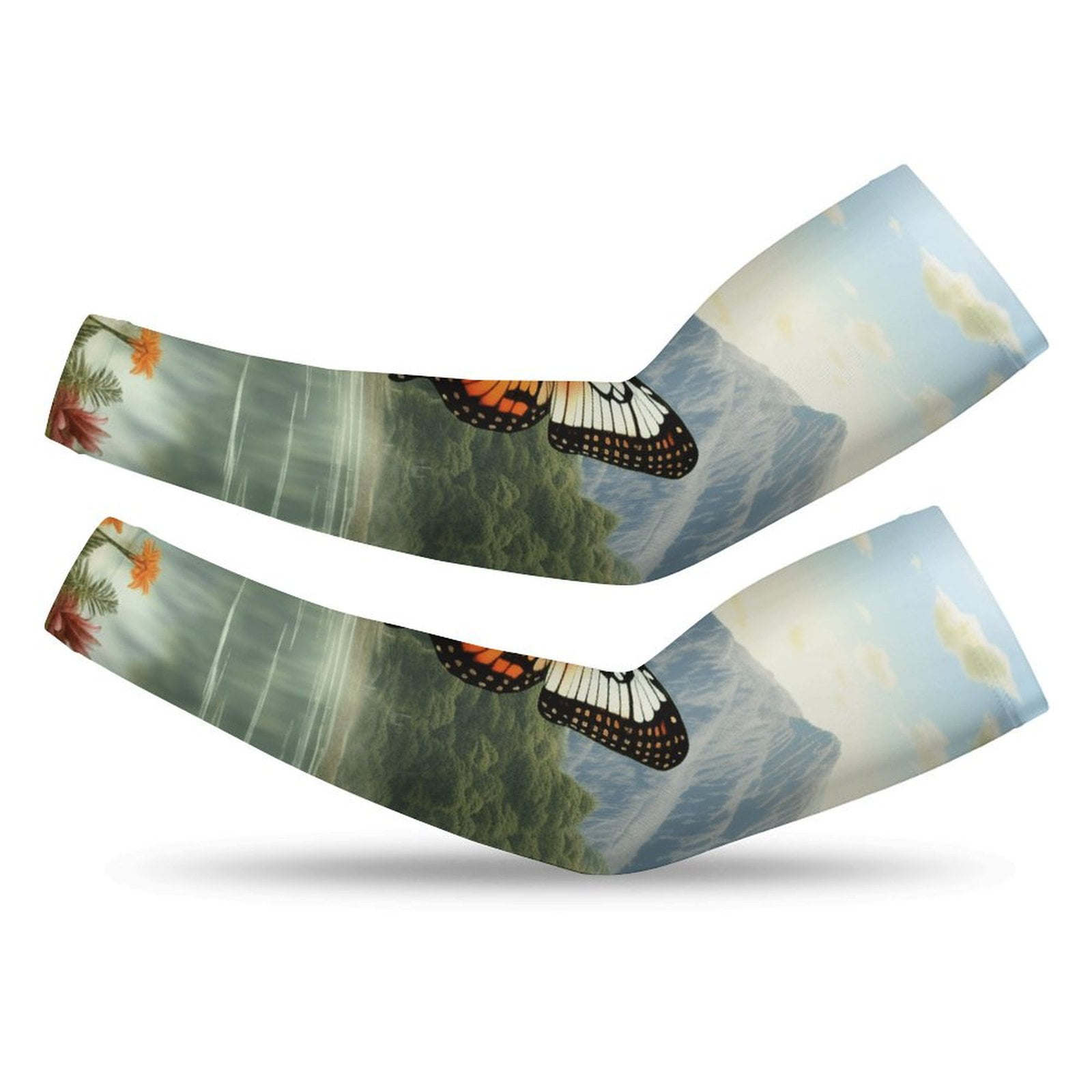 Landscape Butterfly Protection Cooling Arm Sleeves For Men Women, Uv ...