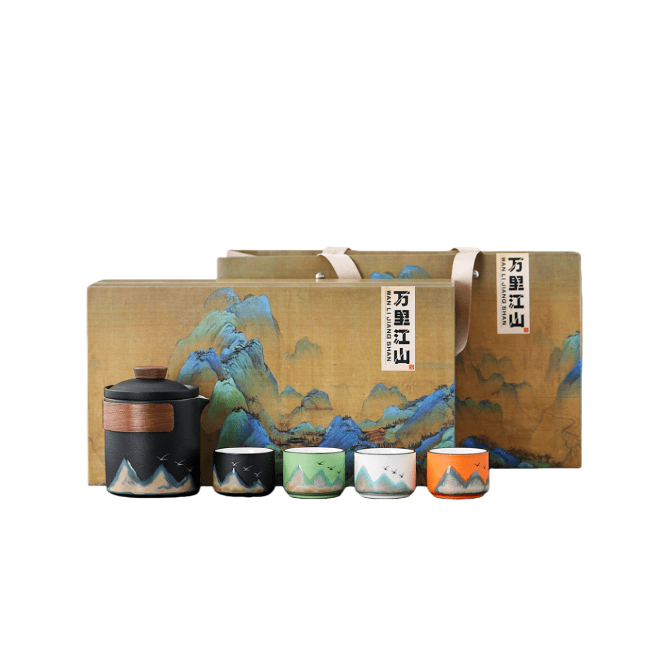 Landscape Ceramic Tea Cup Gift Set, Four Seasons Porcelain Master Cup ...