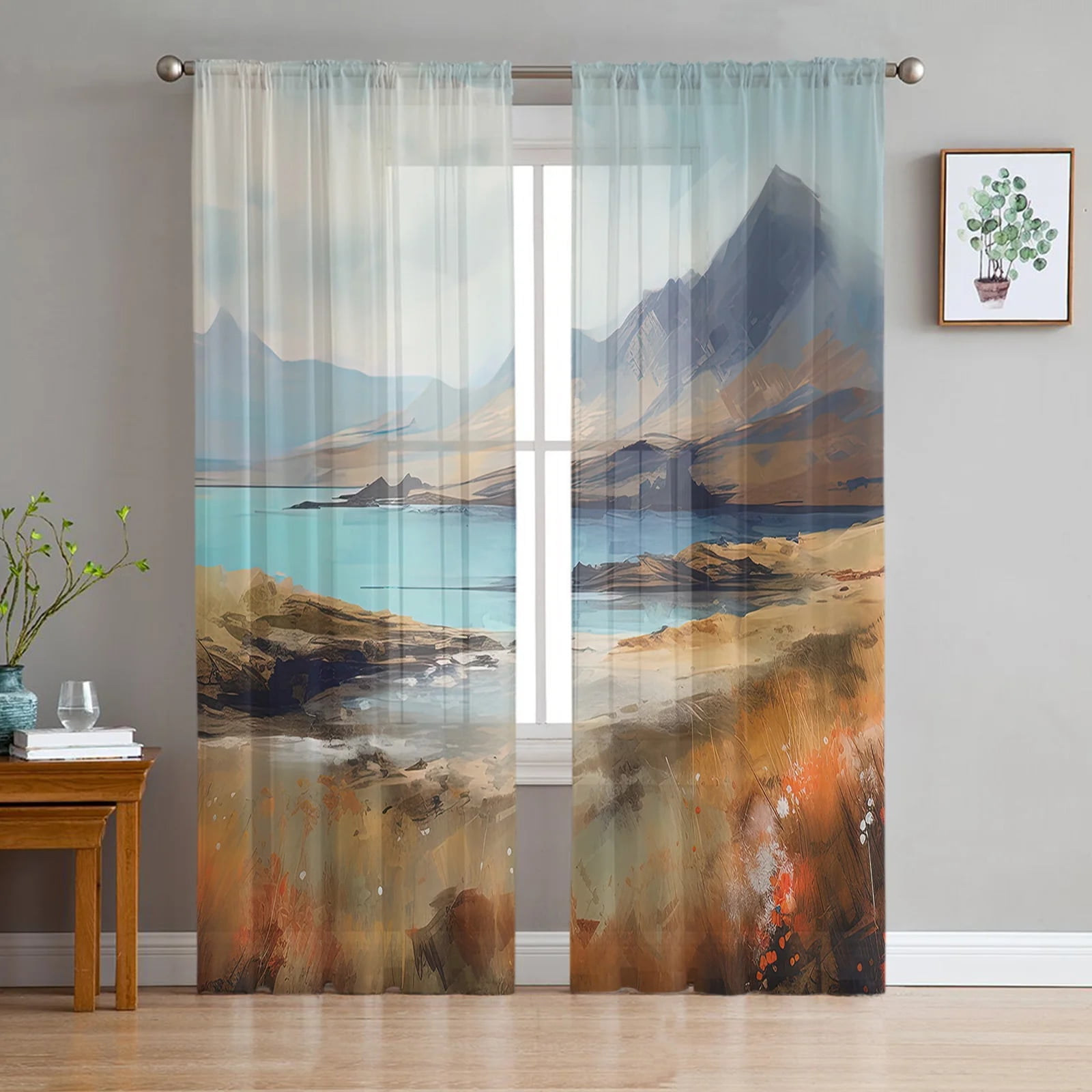 Landscape Clouds Sts Curtain For Living Room Transparent Tulle Curtains ...
