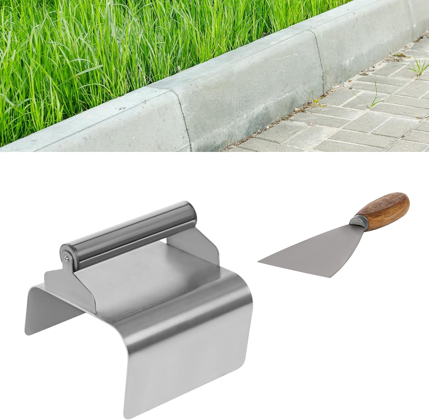 Landscape Curb Trowel Concrete Curb Tools, 7.24x5.9x4In Stainless Steel ...