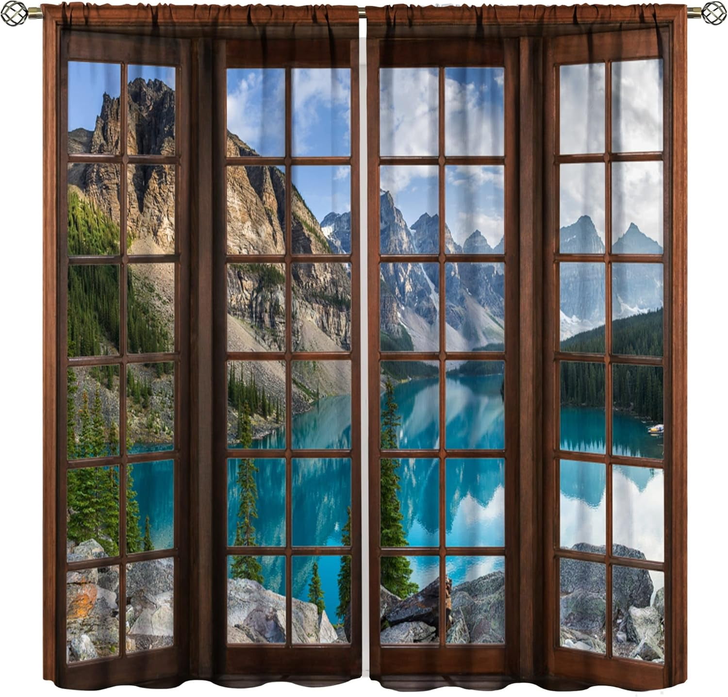 Landscape Curtains,Nature 3D Scenery View Window Treatments for Living ...