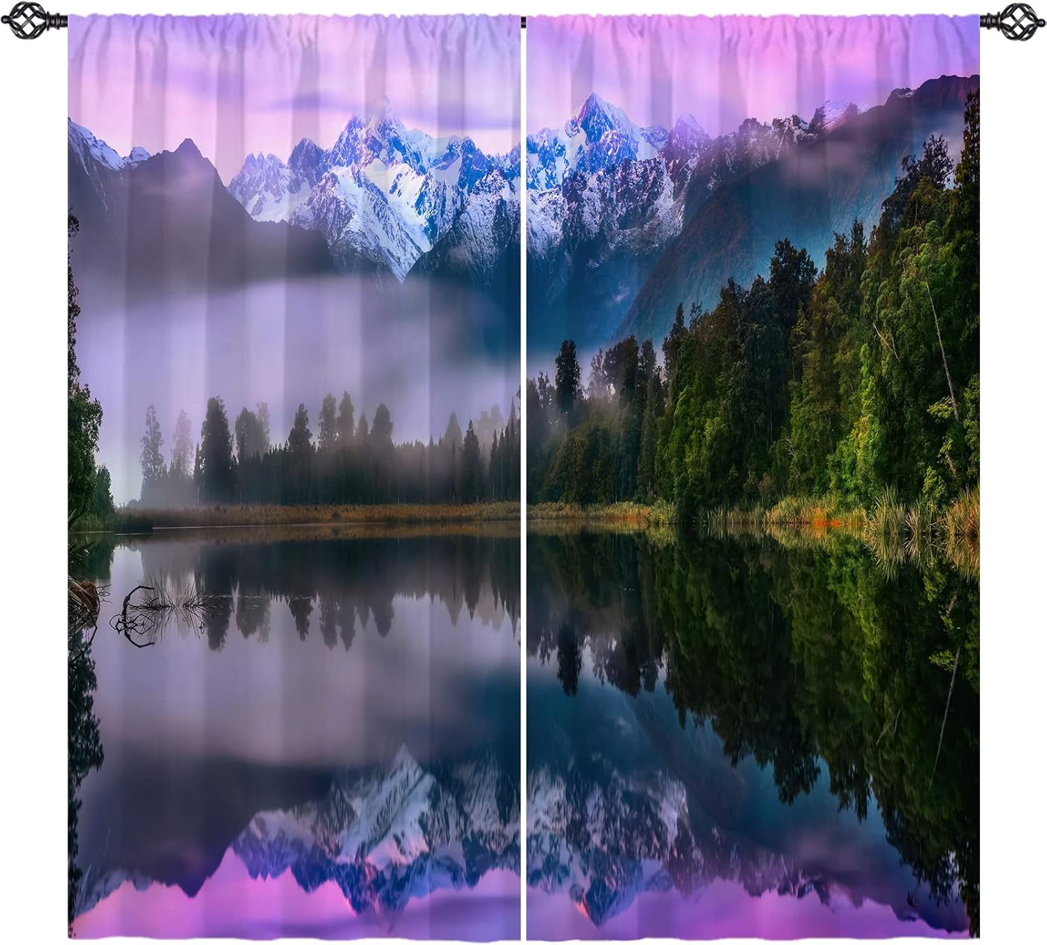 Landscape Curtains Rod Pocket Blackout Room Darkening Curtains with ...