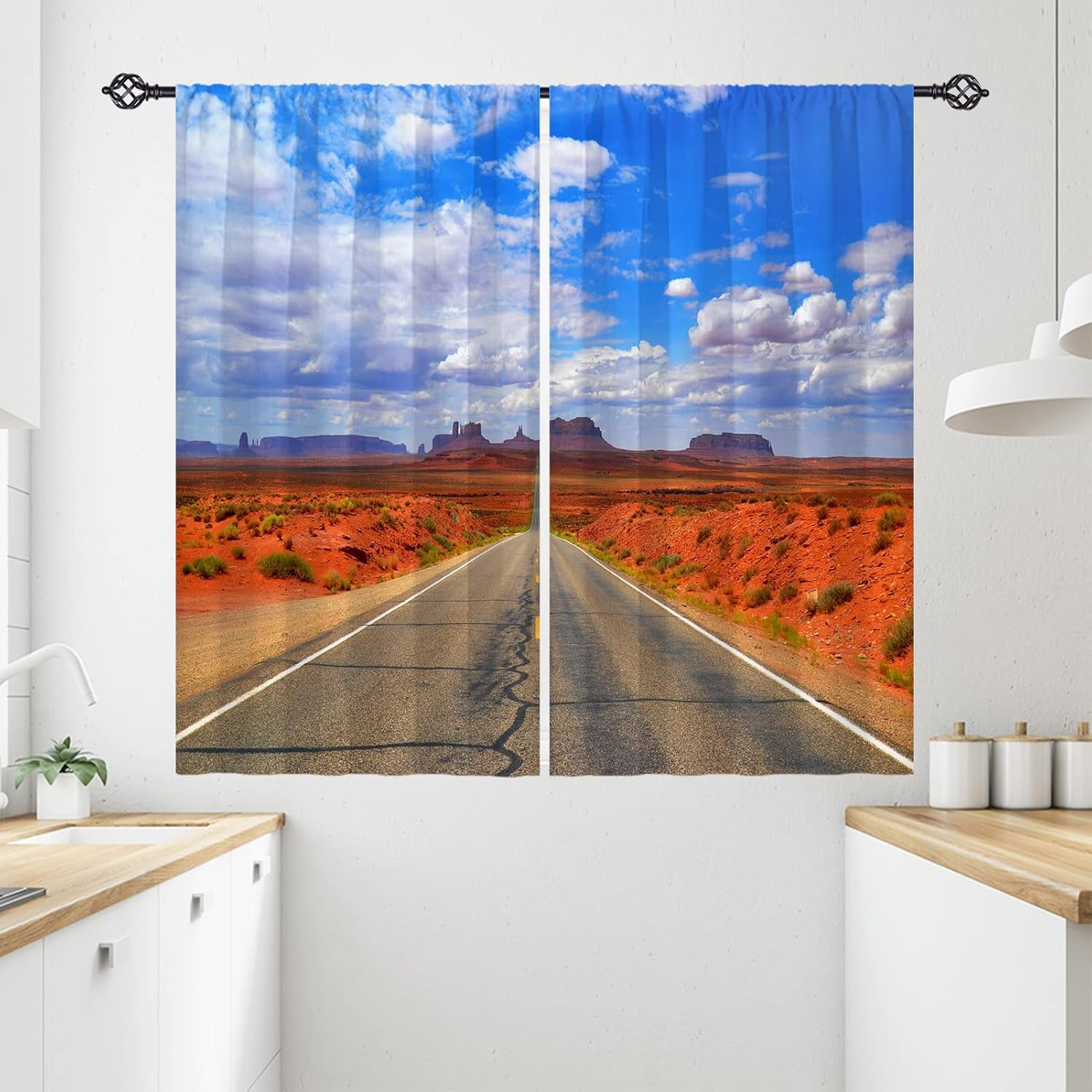 Landscape Curtains Rod Pocket Blackout Room Darkening Curtains with ...