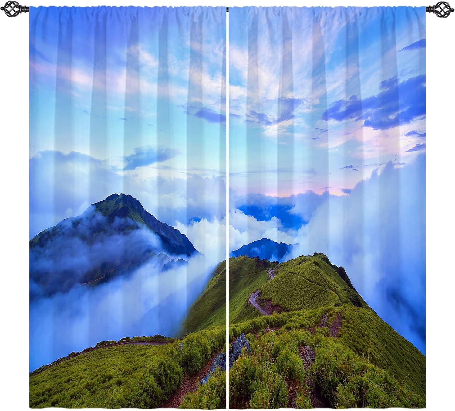 Landscape Curtains Rod Pocket Blackout Room Darkening Curtains with ...