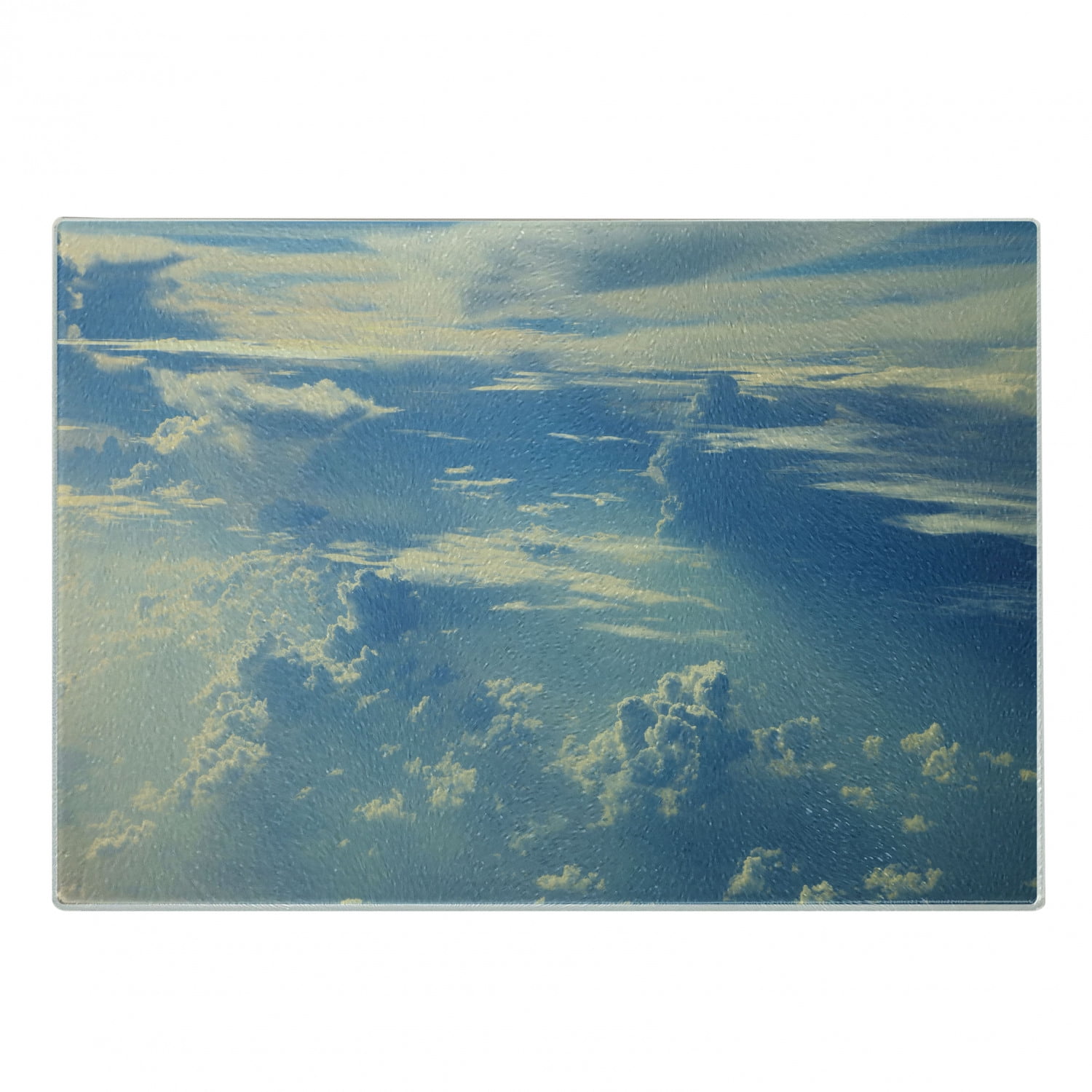 Landscape Cutting Board, Sunrise Foggy Morning Scenery View of Sky and ...