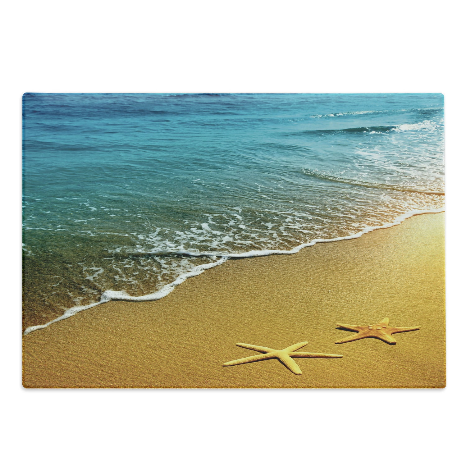 Landscape Cutting Board, Tropical Island Beach Caribbean Atlantic Ocean ...