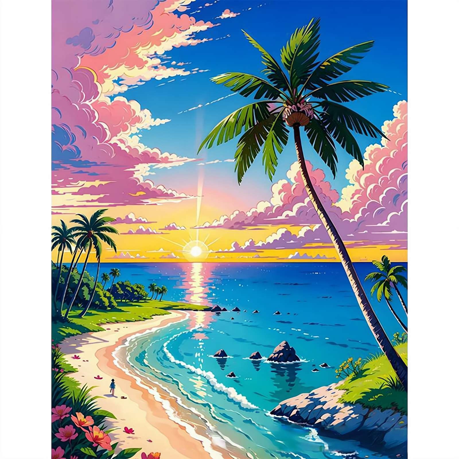 Landscape Diamond Art Painting Kits for Adult Beginner, 5D Sunset ...