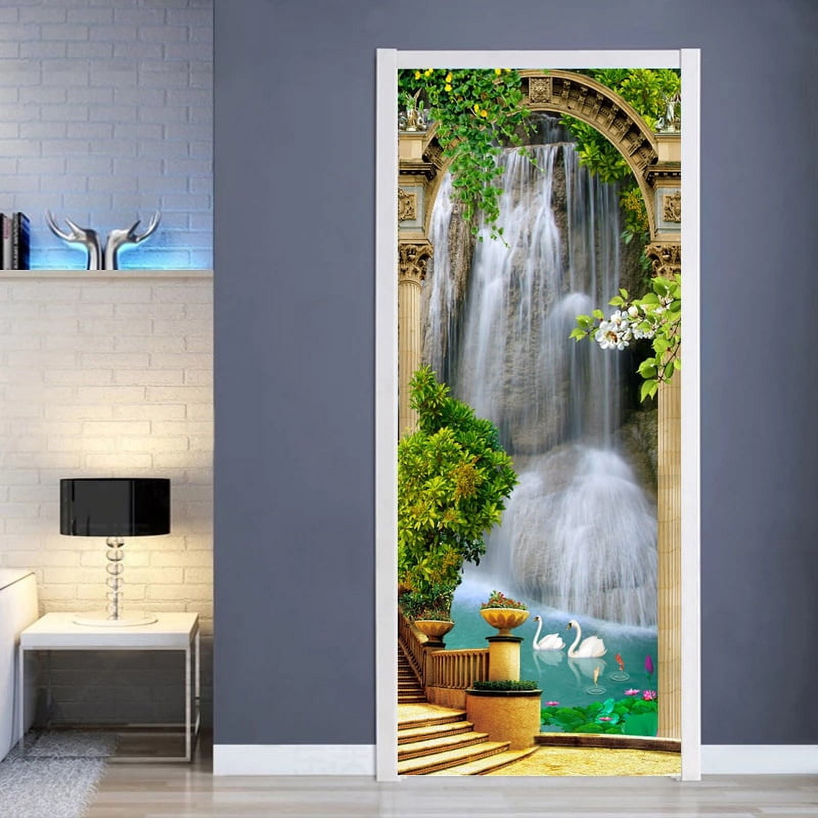 Landscape Door Sticker Self-adhesive Waterproof Modern Scenery ...