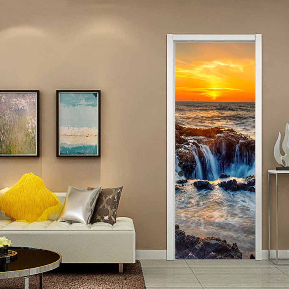 Landscape Door Stickers 3D Removable Self Adhesive Sticker Natural ...