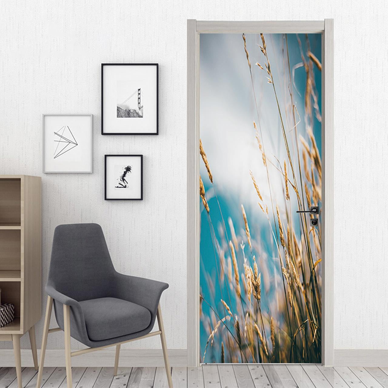 Landscape Door Stickers Creative Mural Adhesive Waterproof Natural ...