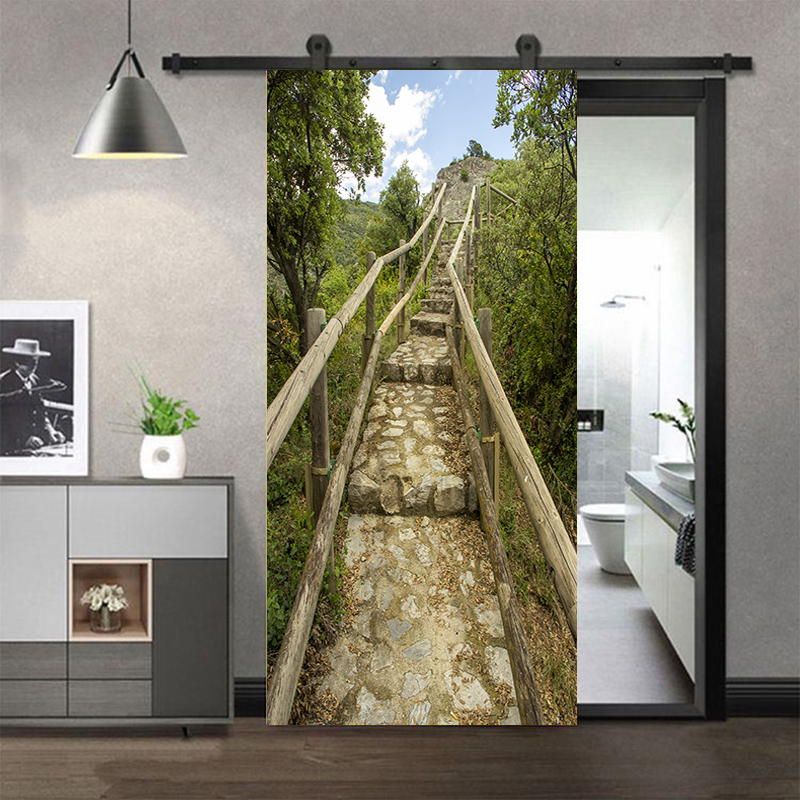 Landscape Door Stickers Creative Mural Adhesive Waterproof Natural ...