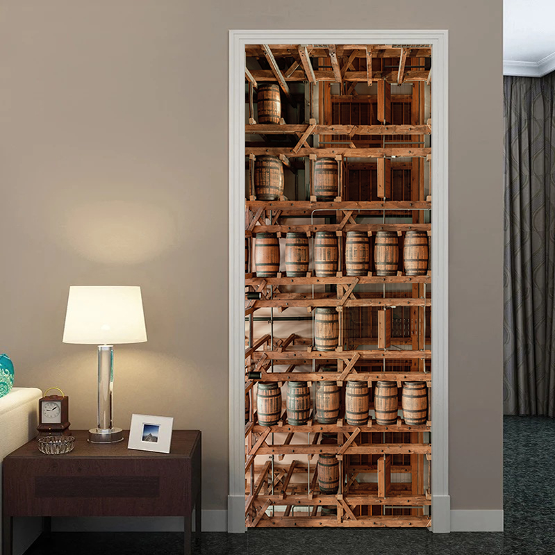 Landscape Door Stickers Creative Mural Adhesive Waterproof Natural ...