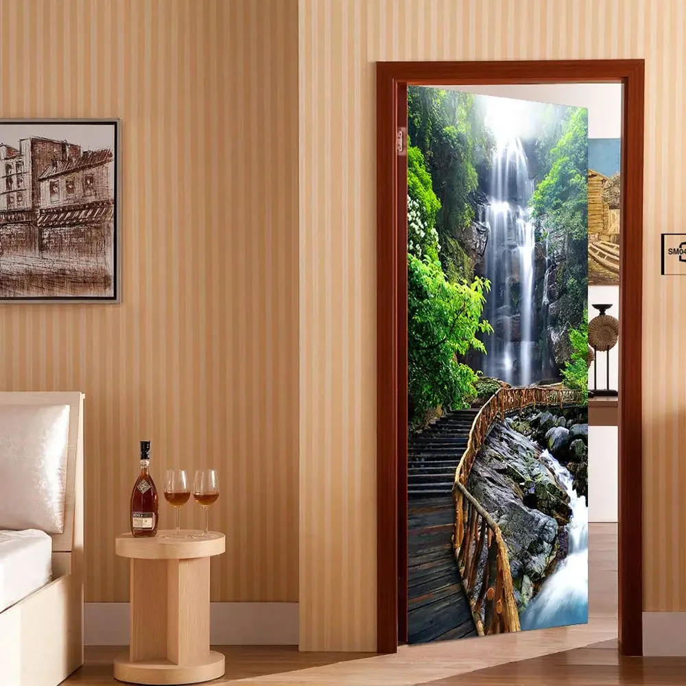 Landscape Door Stickers D Removable Self Adhesive Sticker Natural ...