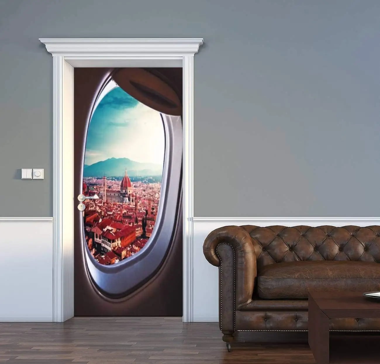 Landscape Door Stickers Wallpaper Nature Mountain Scenery Doors Murals ...