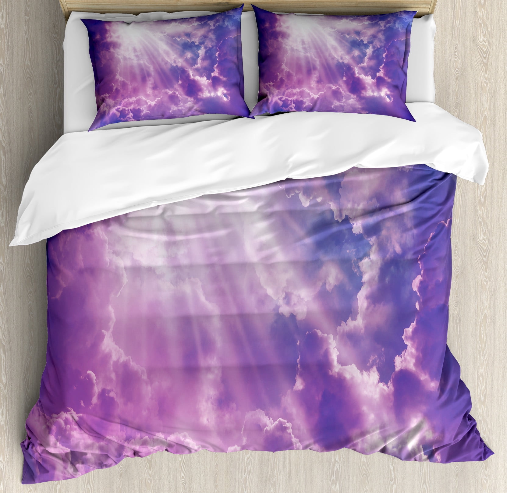 Landscape Duvet Cover Set, Dramatic Sky with Sun and Heavy Clouds ...