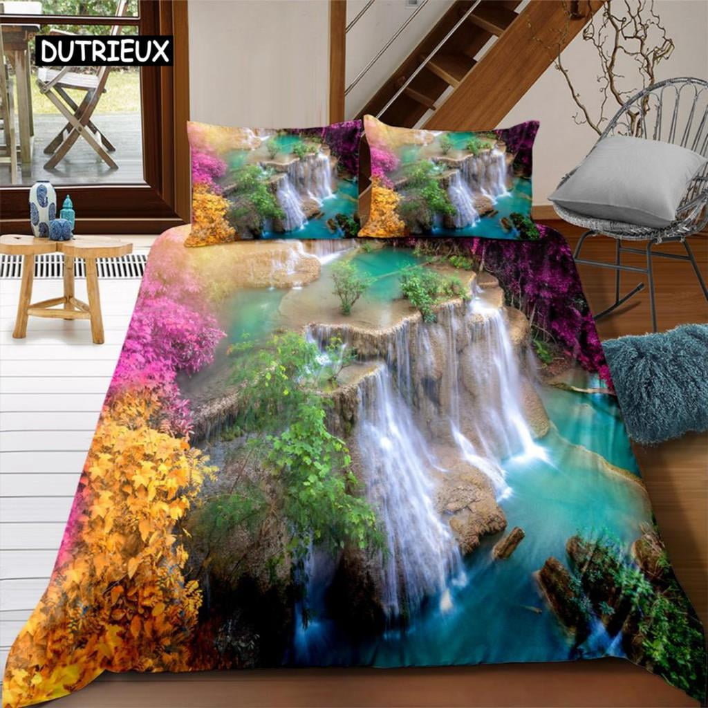 Landscape Duvet Cover Set Fake Window 3D Print Scenery Bedding Set ...