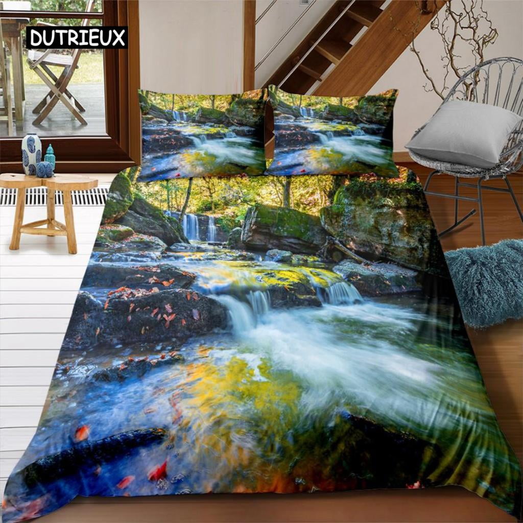 Landscape Duvet Cover Set Fake Window 3D Print Scenery Bedding Set ...
