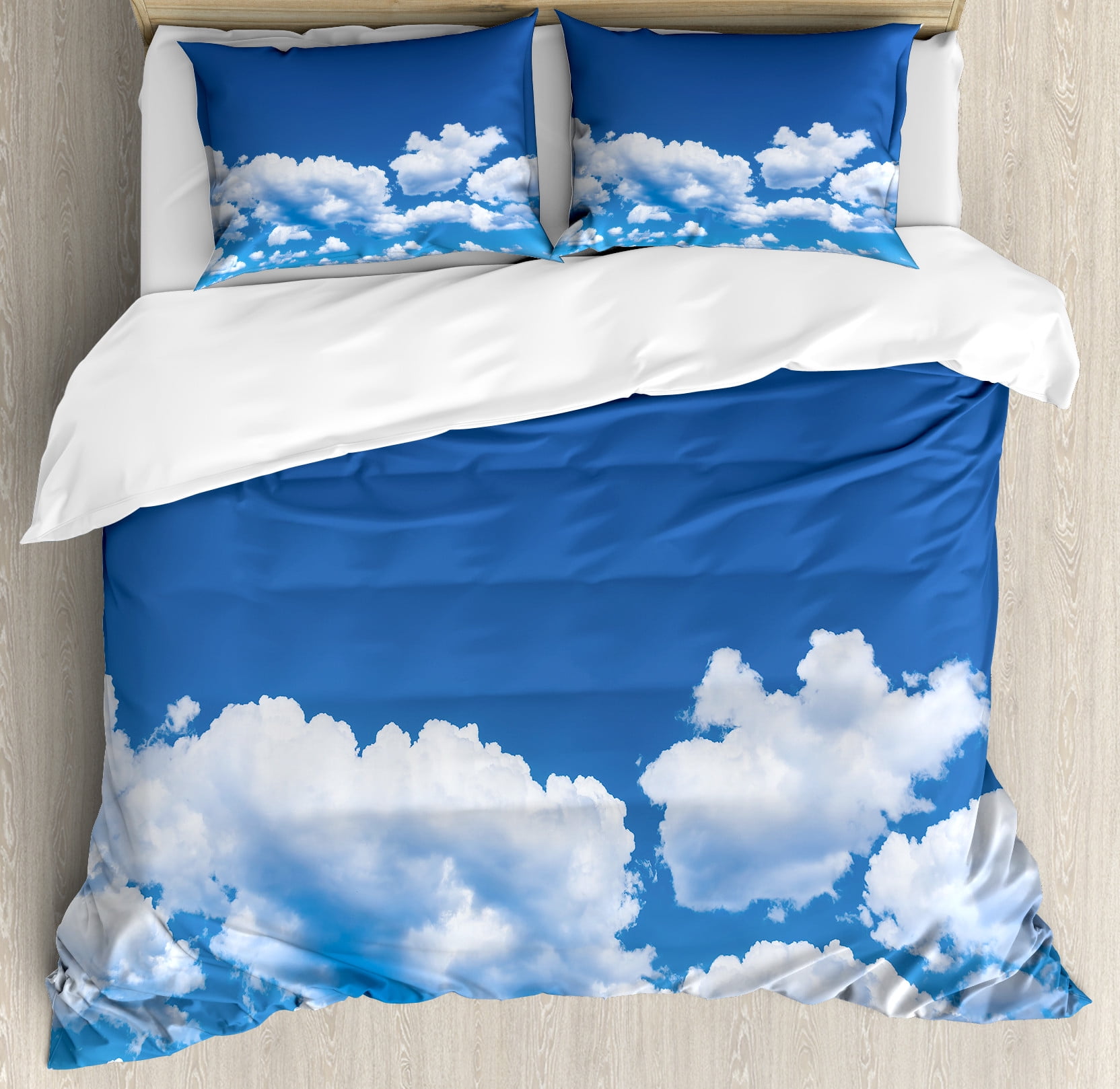 Landscape Duvet Cover Set, Floating Clouds in the Sky on a Sunny Day ...