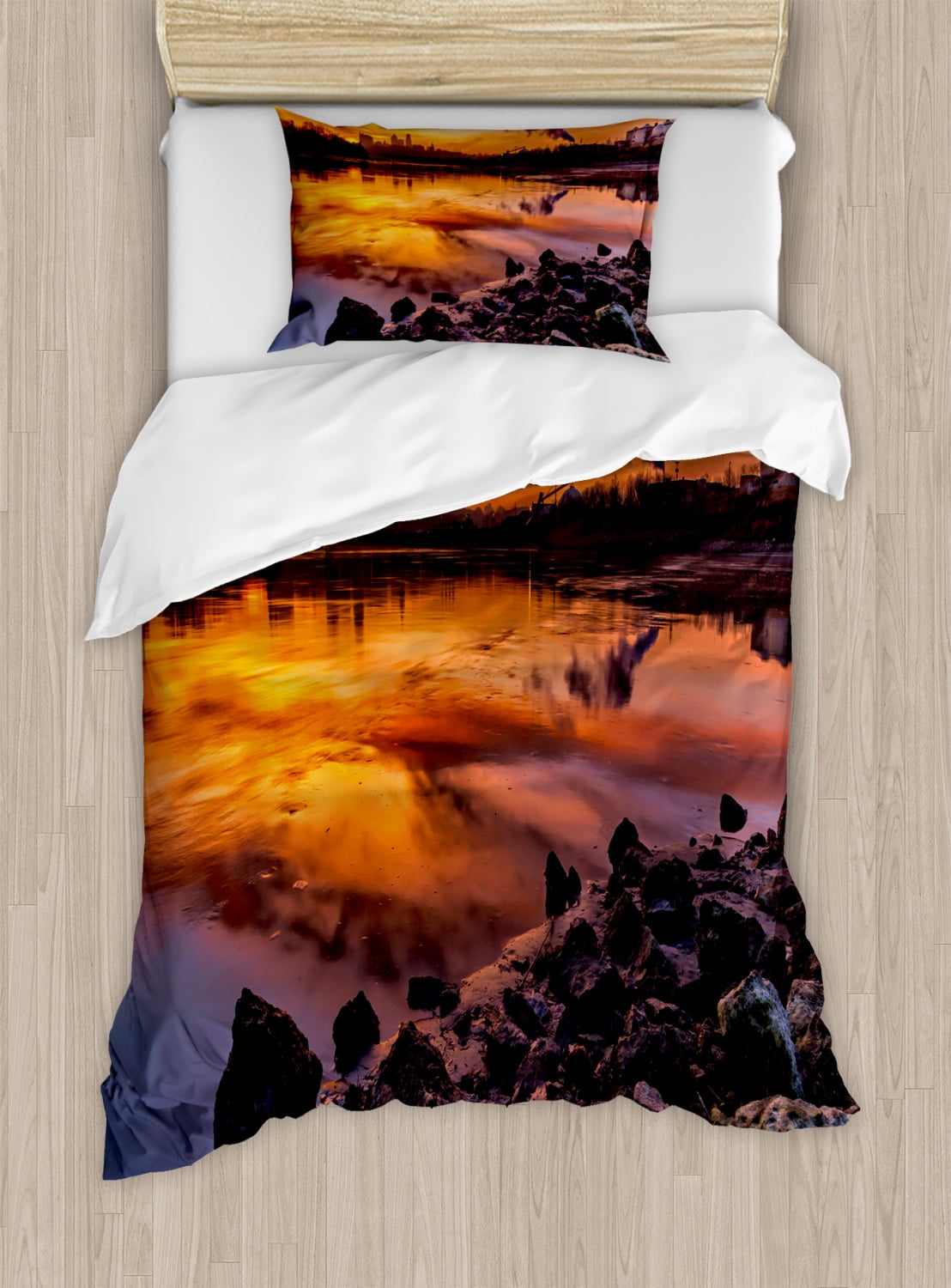 Landscape Duvet Cover Set Twin Size, Usa Missouri Kansas City Scenery ...