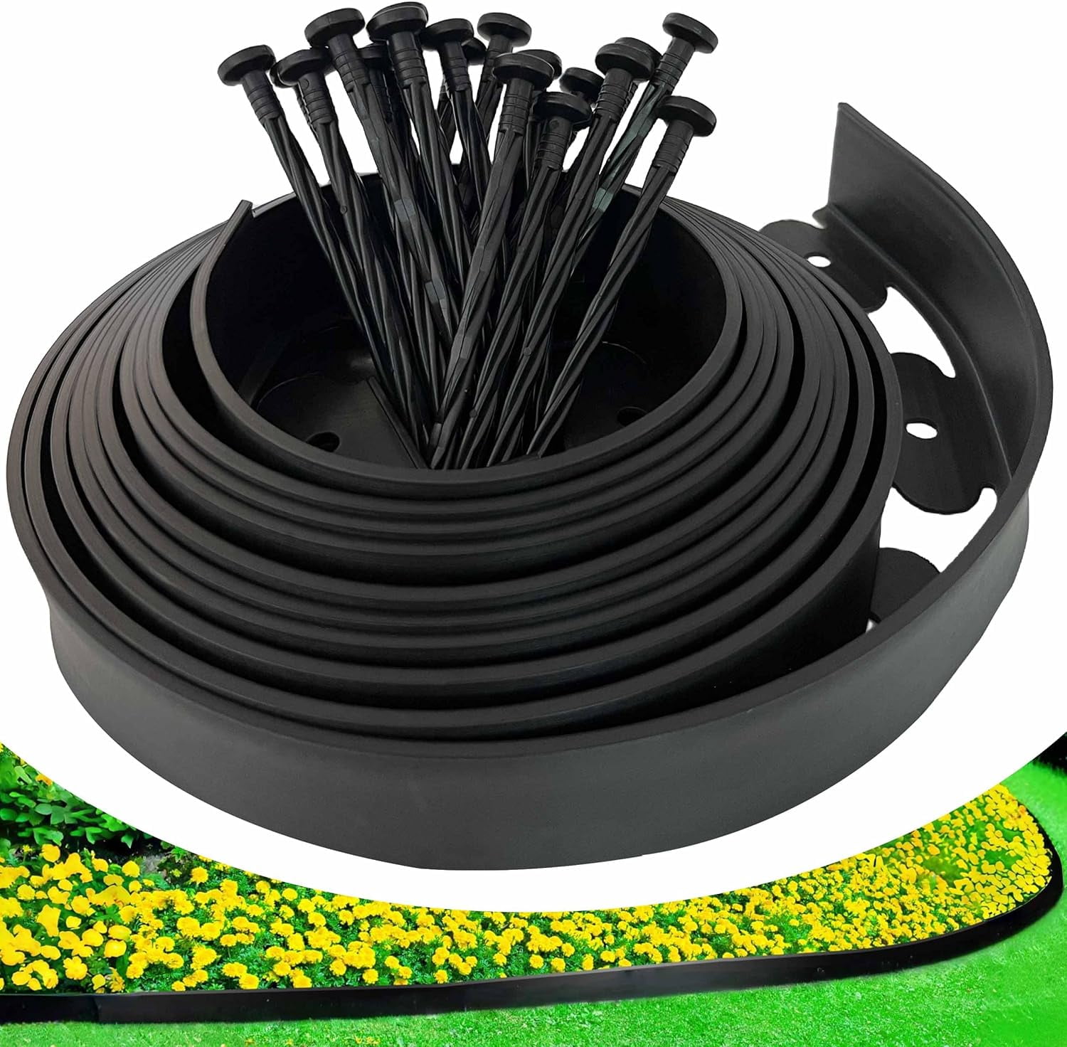 Landscape Edging, 20FT, 2" Tall Flexible Garden Edging Border with 20 ...