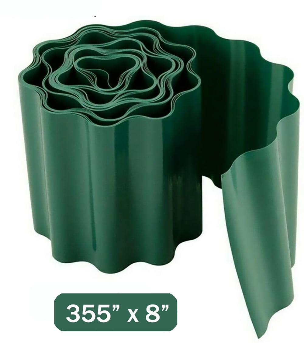 Fifth Quarter Flexible Plastic Lawn Edging Border, 8 in x 30 ft, Green ...