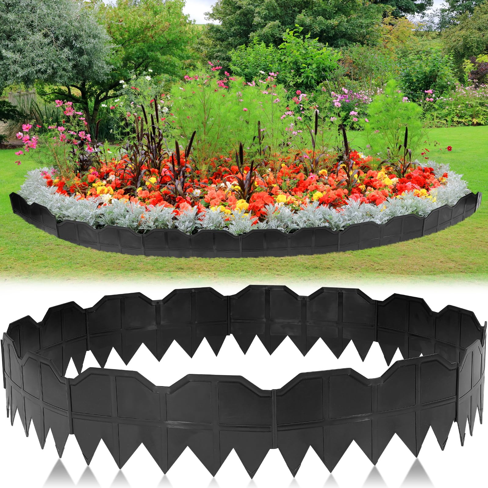 Landscape Edging, No Dig Interlocking Garden Edging Border for ...