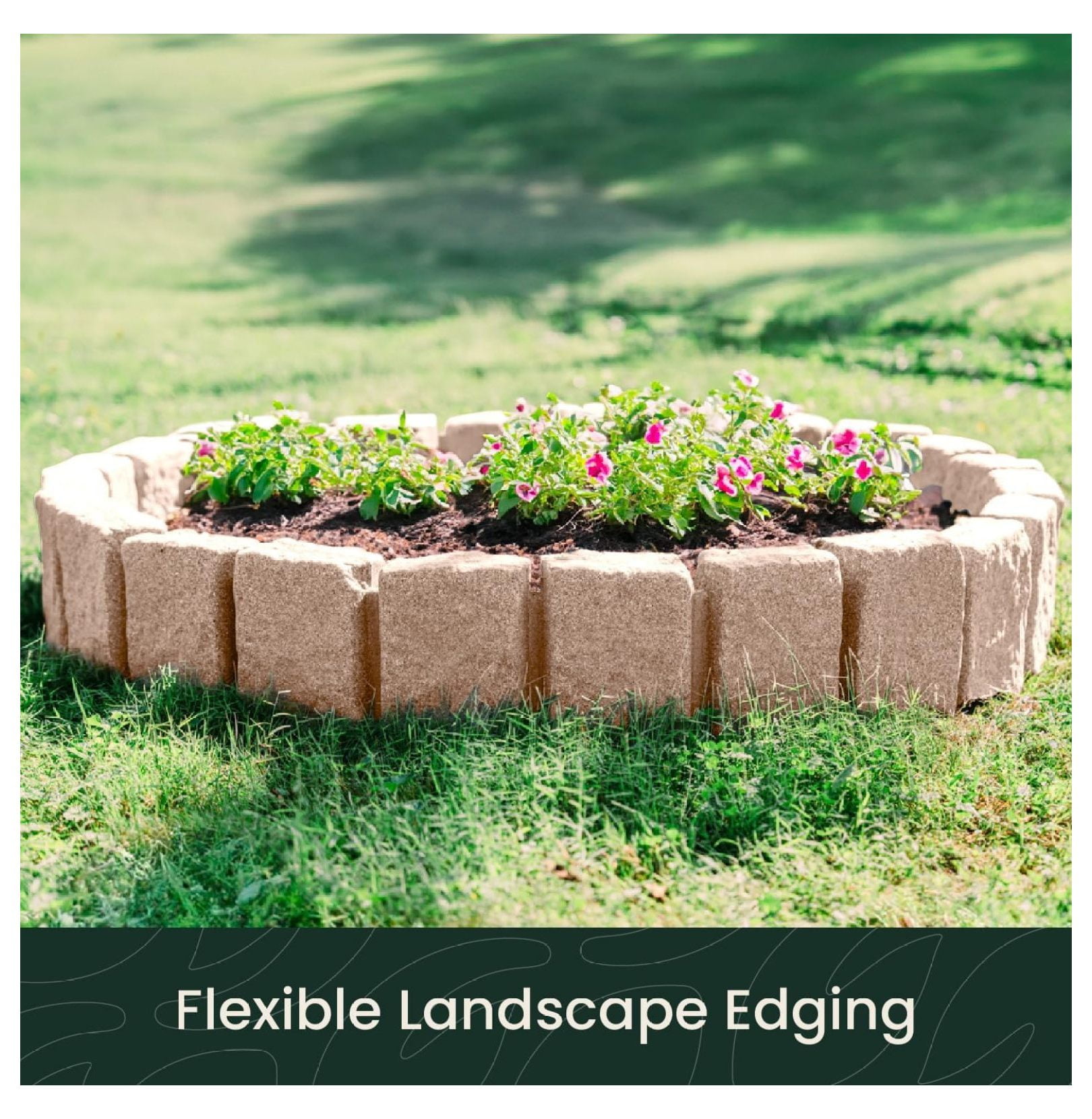 Landscape Edging | Garden Edging Border | Faux Stone Block XL for Lawn ...