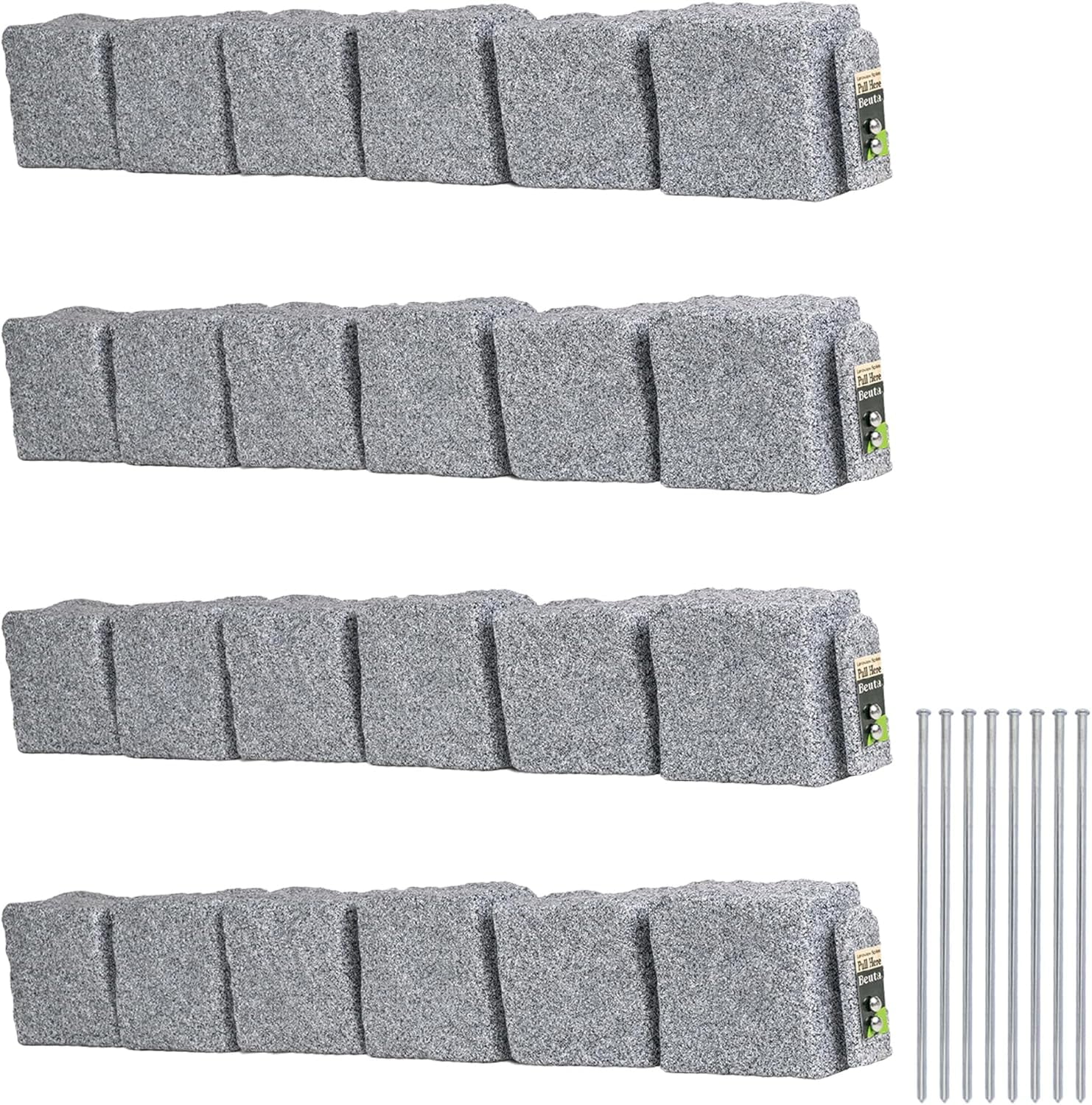 Landscape Edging | Garden Edging Border | Faux Stone Blocks for Lawn ...