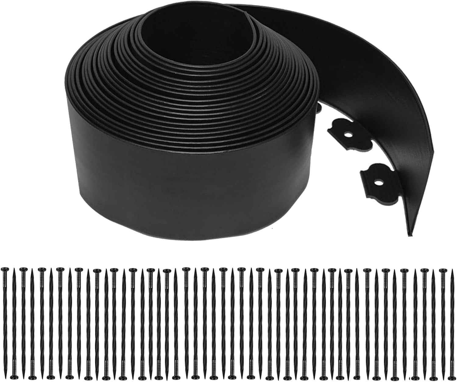 Landscape Edging Kit,40FT Plastic No Dig Garden Edging with 50 Stakes,4 ...