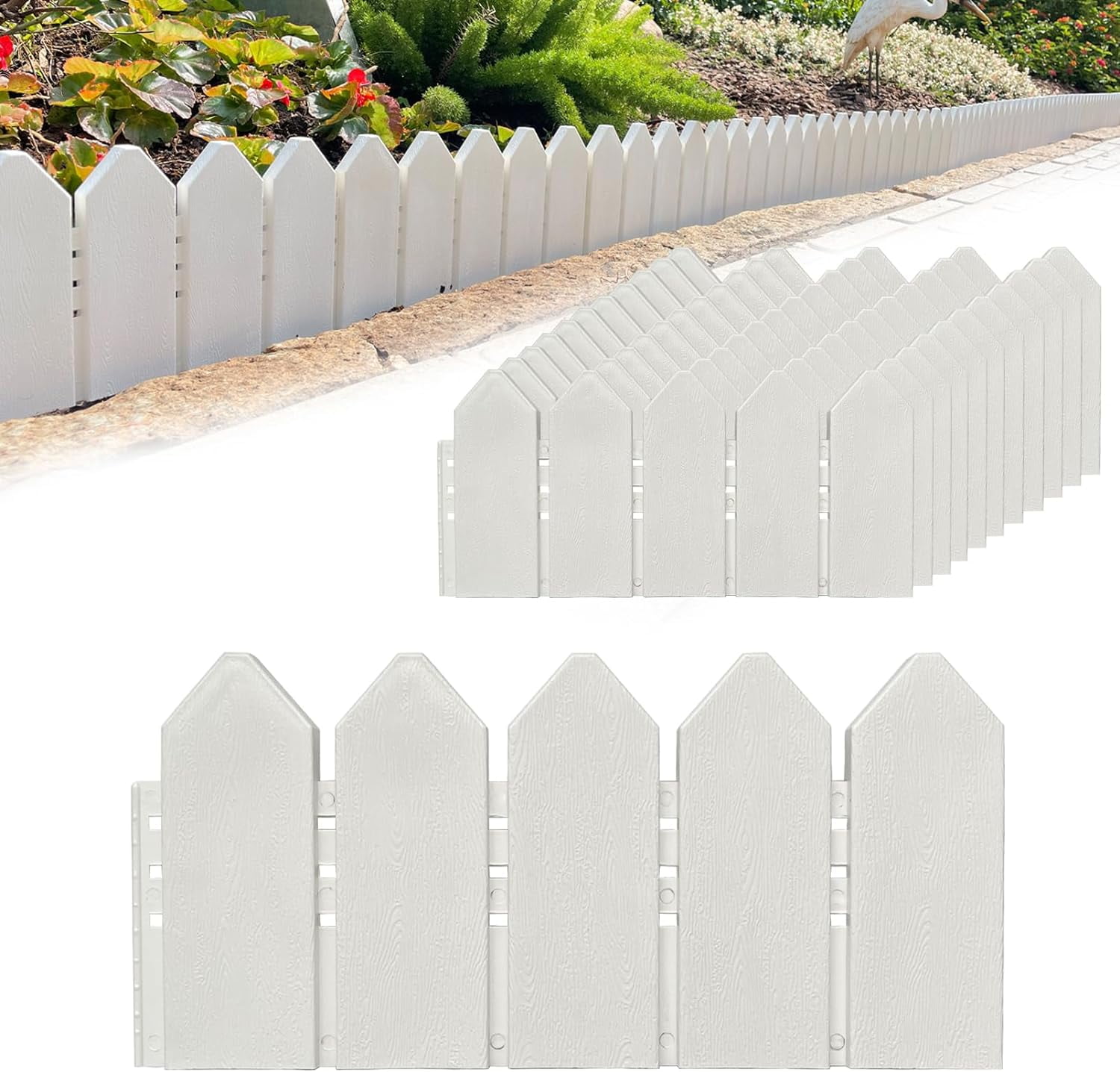 Landscape Edging Kit 6.7 in Tall Decorative Double-Sided Wood-Look ...
