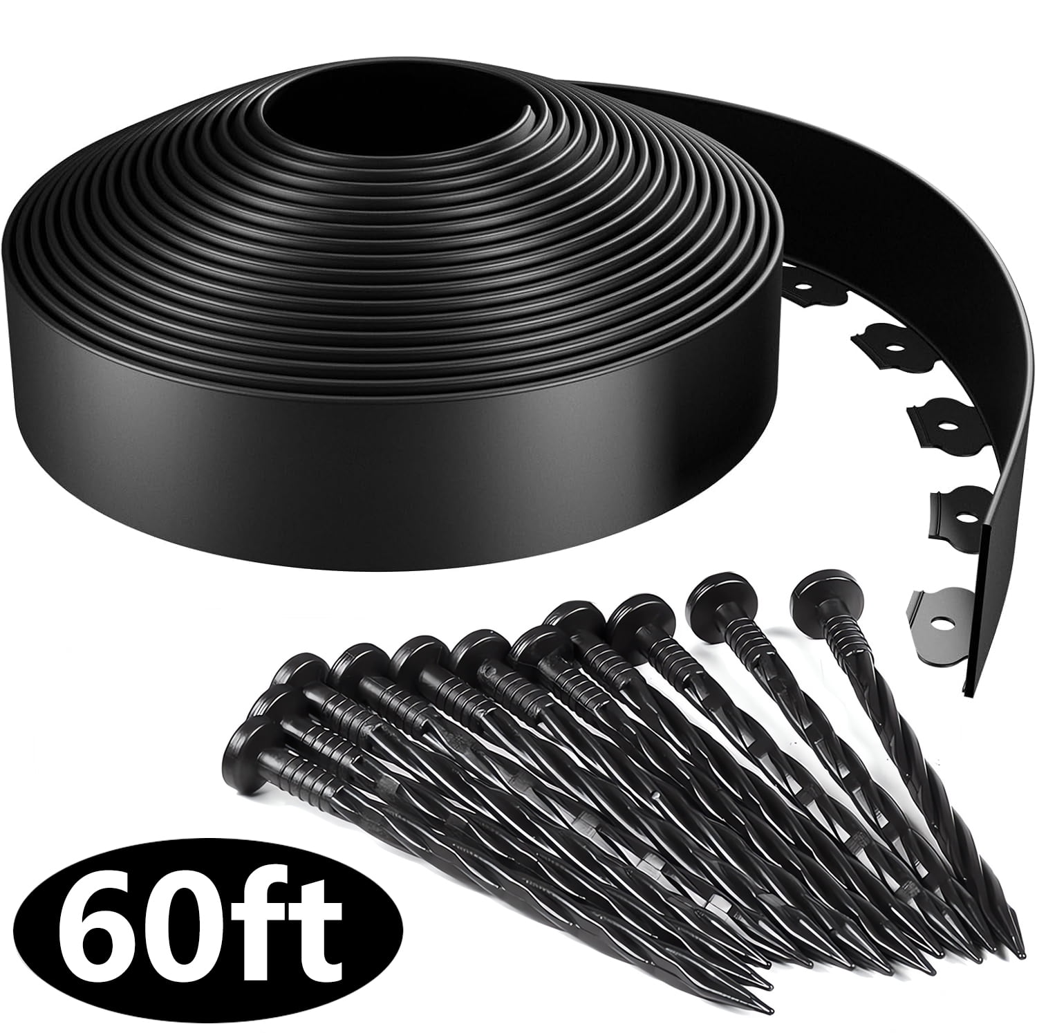 Landscape Edging Kit, 60ft Garden Edging Border 2 Inch Tall with 54 Pcs ...