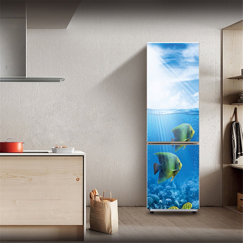Landscape Fridge Stickers Refrigerator Cover Door Plant Sea Vinyl Self ...