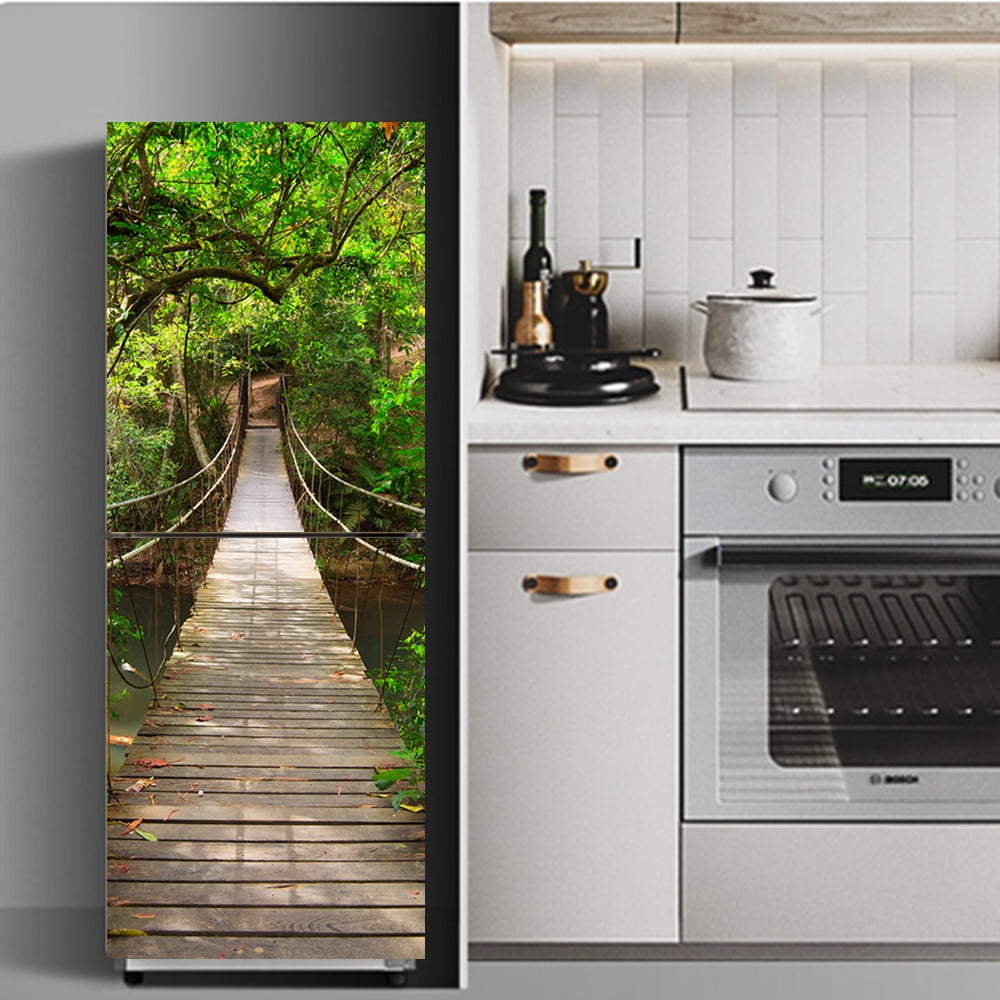 Landscape Fridge Stickers Refrigerator Cover Door Plant Sea Vinyl Self ...