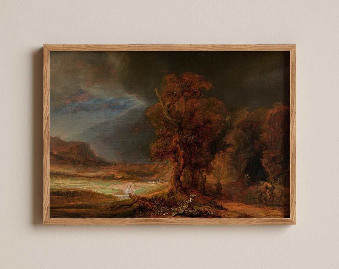 Landscape With The Good Samaritan Print, Baroque Biblical Painting ...