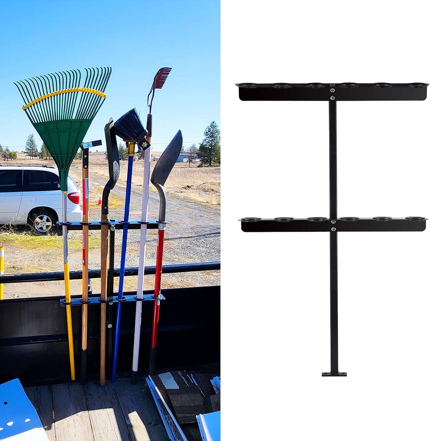 Landscape Hand Tool Rack for Truck Trailer, Vertical Hand Rack for ...
