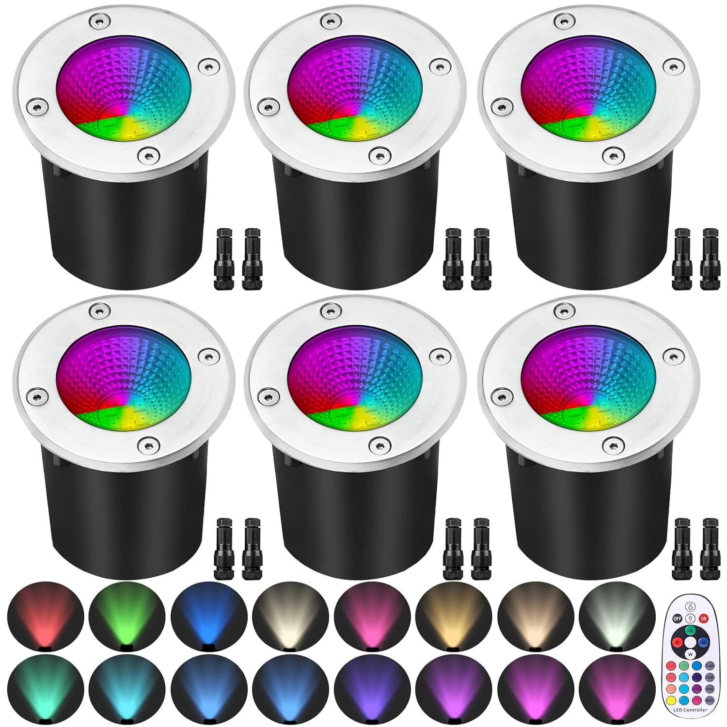 Landscape Inground Lighting,10W Rgb Low Voltage Landscape Lights Color ...