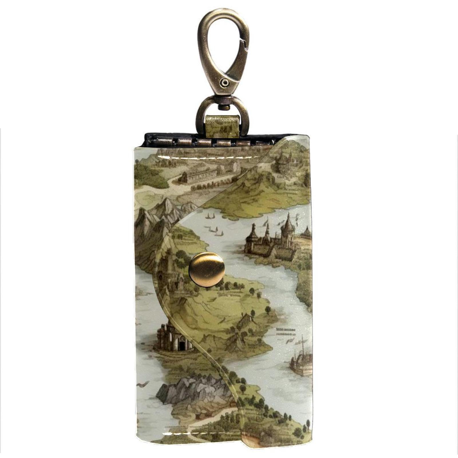 Landscape Key Holder Wallet with 6 Hooks, Side Pockets, and ID Card ...